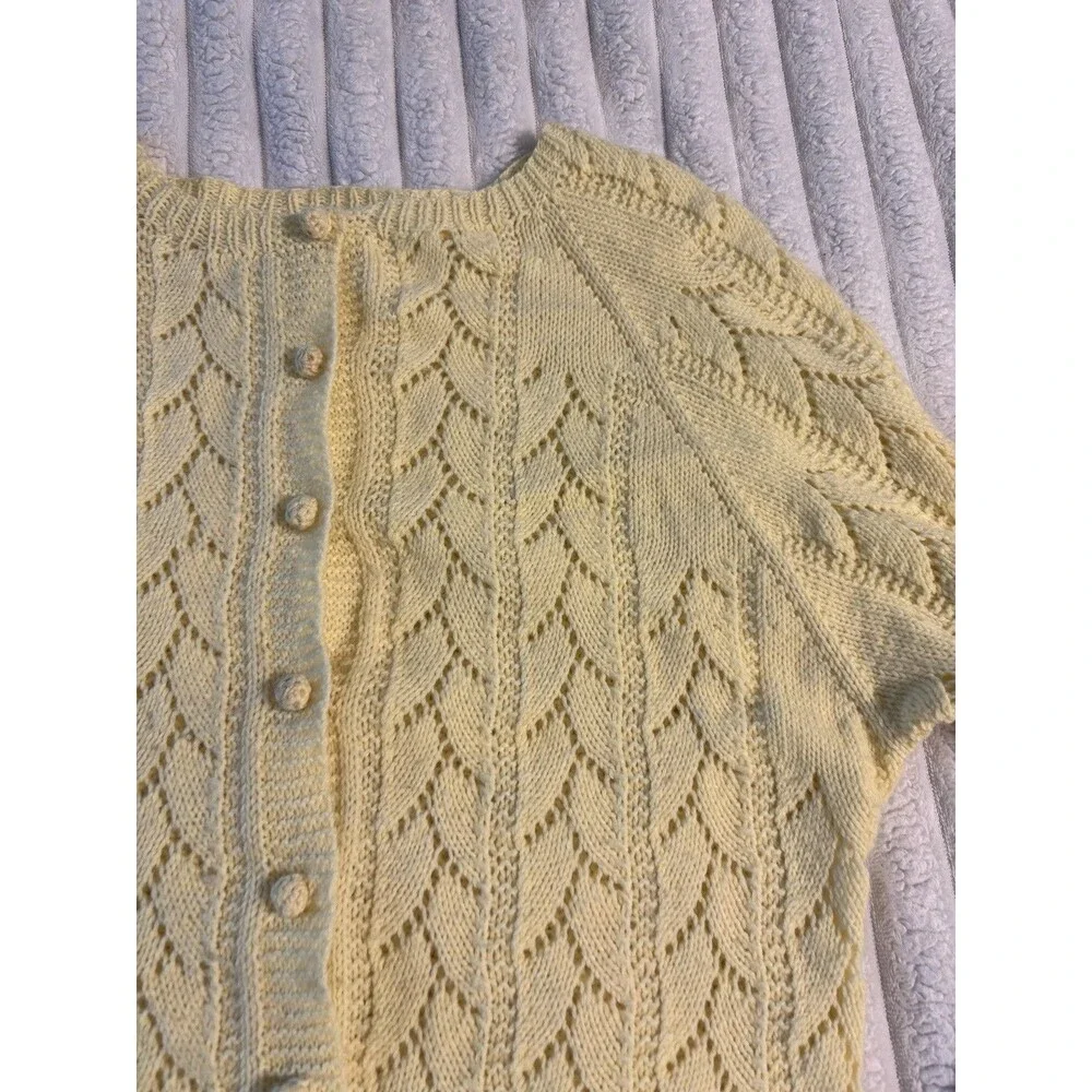 Studio Works | Sweaters | Handmade Crochet Sweater Button Up Womens ...